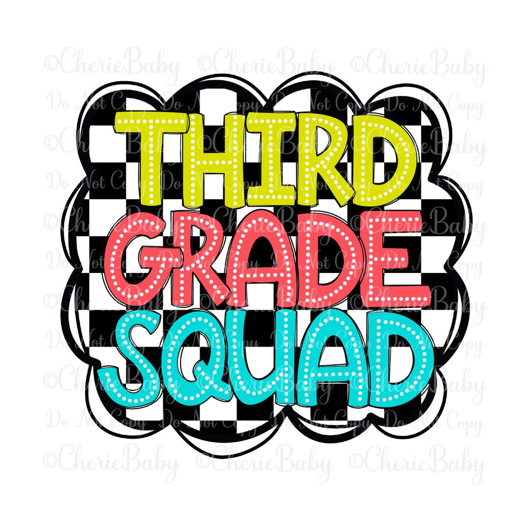 Third Grade Squad Sublimation Design, Printable Png, Digital Download ...