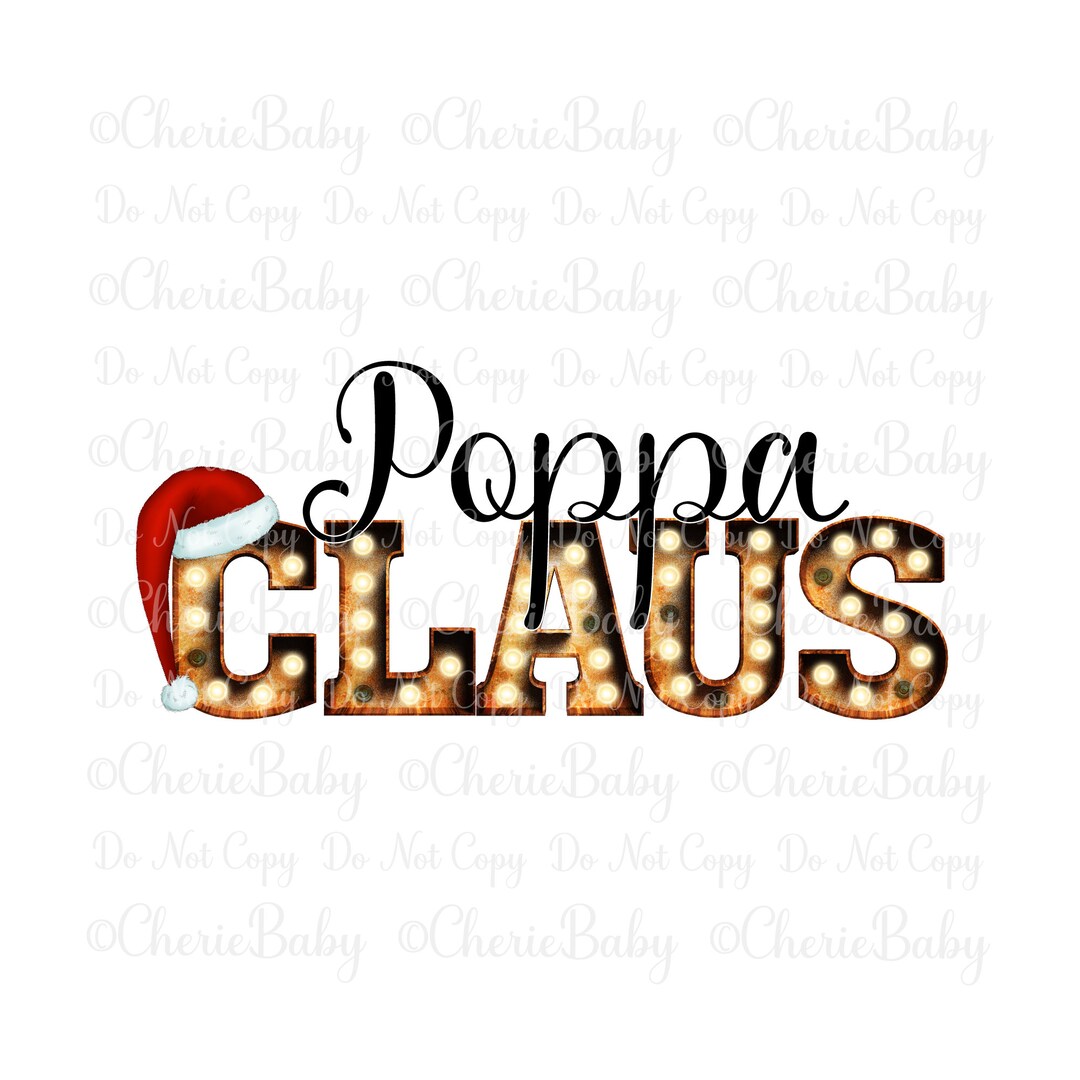 Poppa Claus Sublimation Design Printable Png Digital Download Rustic ...