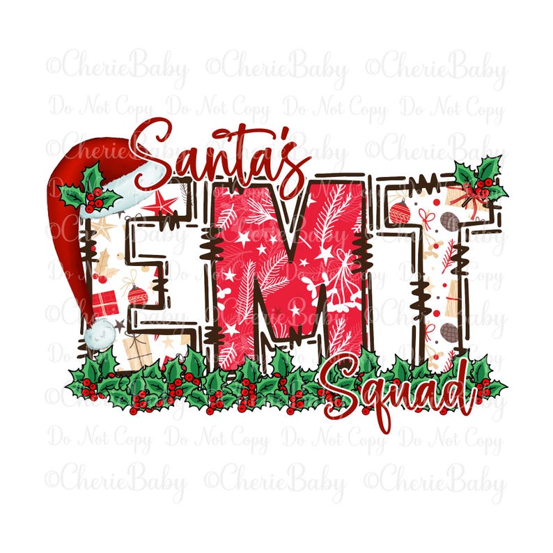 Santa's EMT Squad Png, Digital Download, Sublimation & DTF, Emergency ...