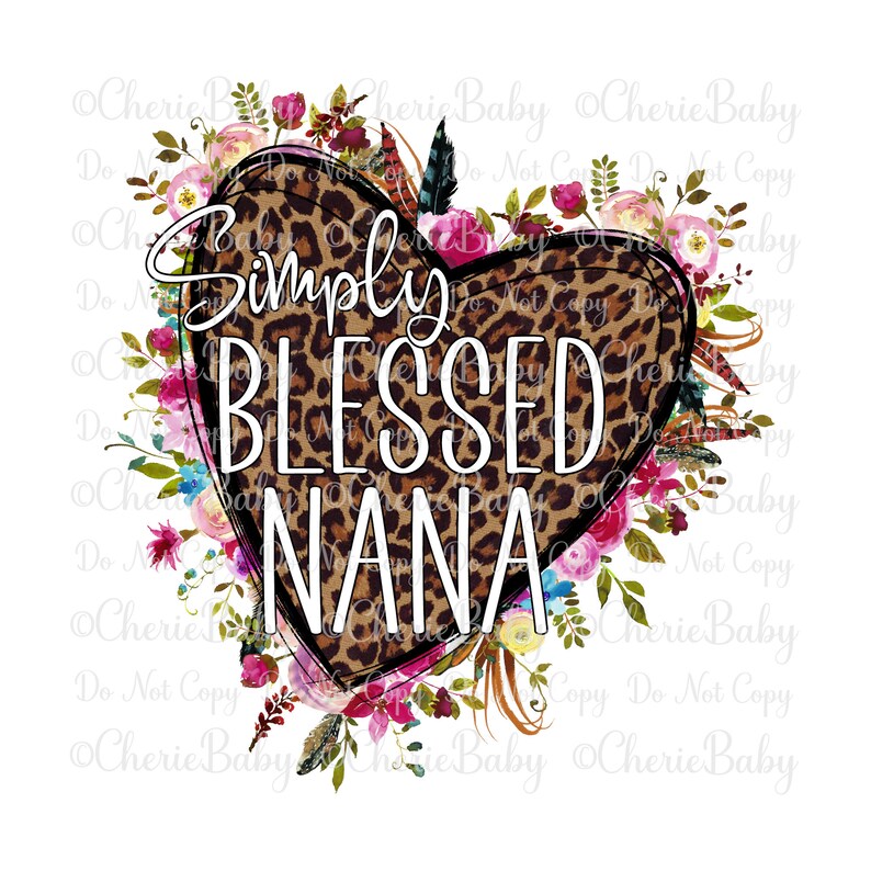 Simply Blessed Nana Sublimation Design Printable Png - Etsy