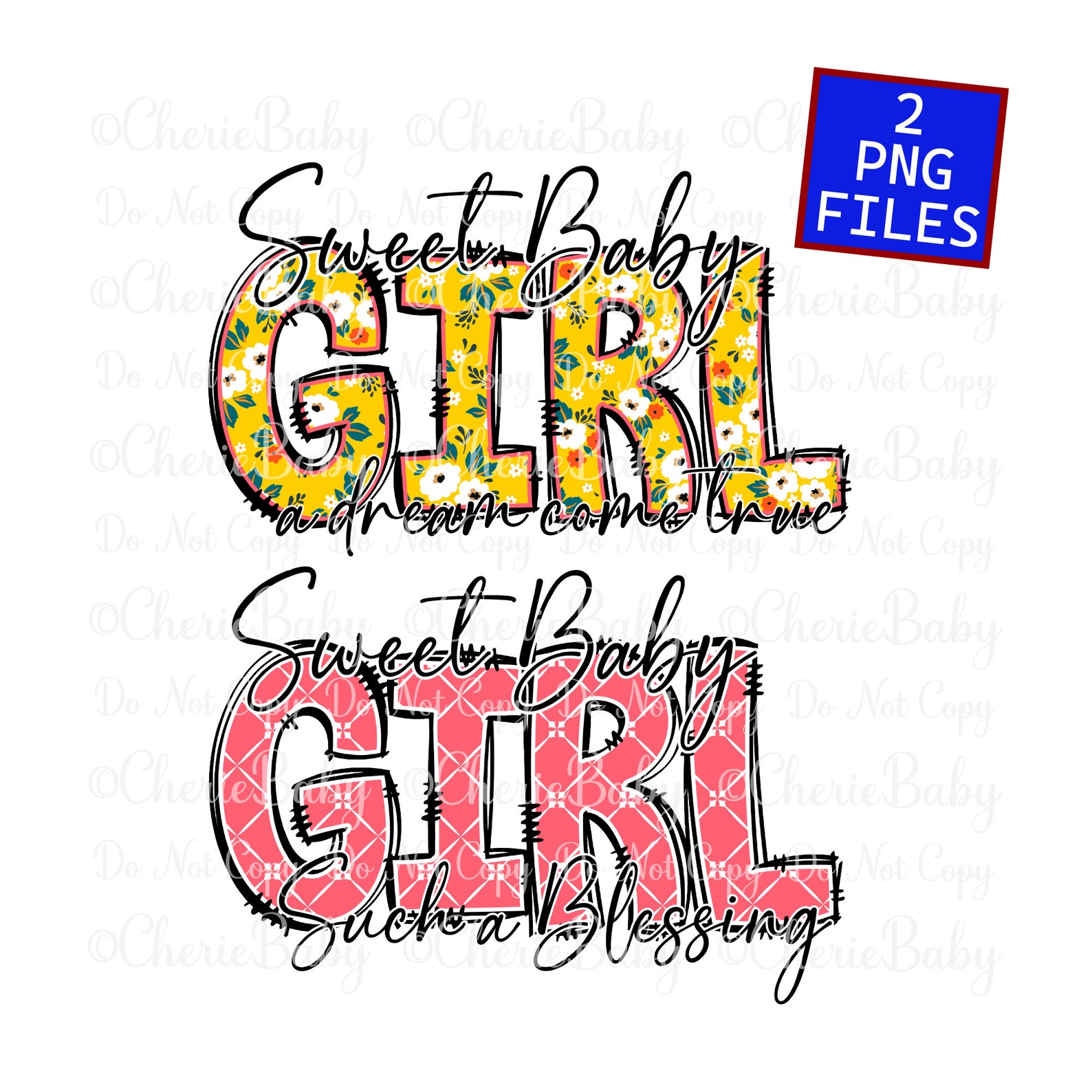 2 Baby Girl Sublimation Designs Printable Png Two Digital - Etsy