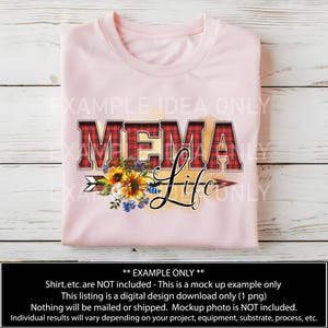 Mema Life Sublimation Design, Printable Png, DTF Digital Download ...