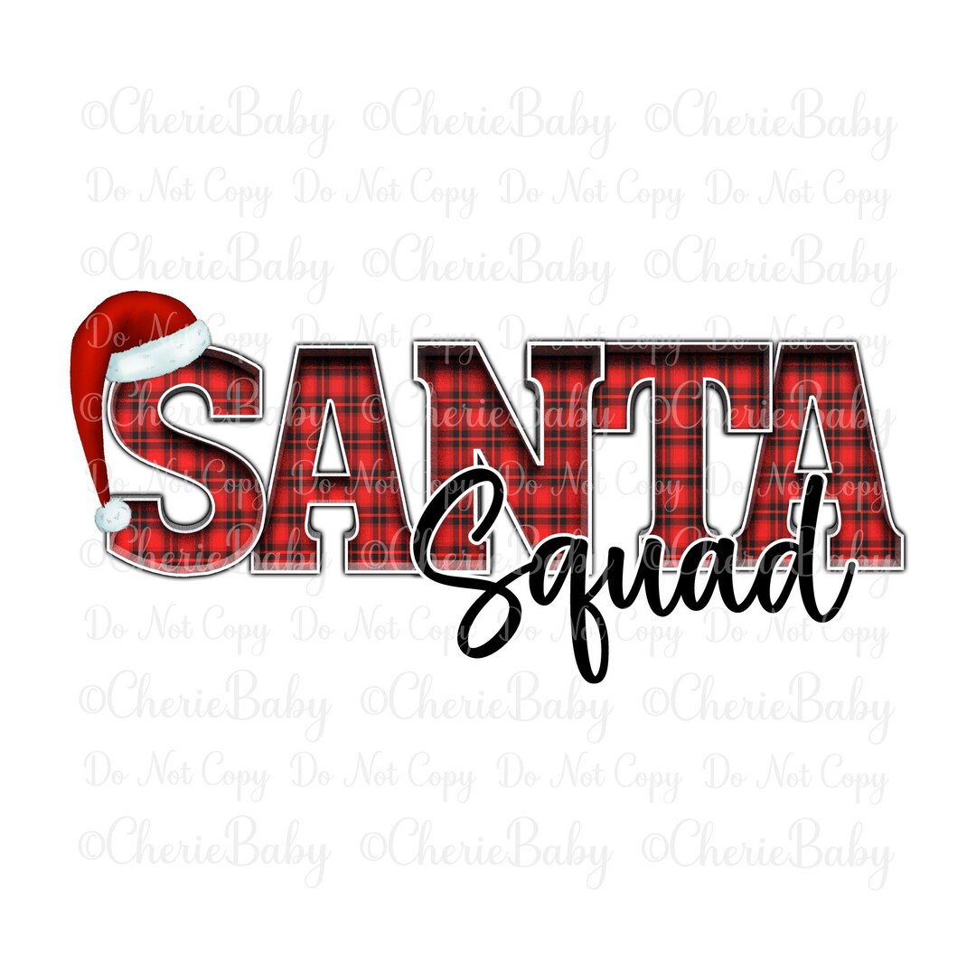 Santa Squad Sublimation Design, Printable Png, DTF Digital Download ...