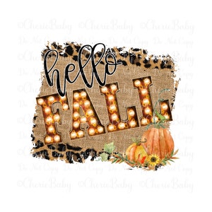 Hello Fall Sublimation Design Printable Png Digital Download Printable ...