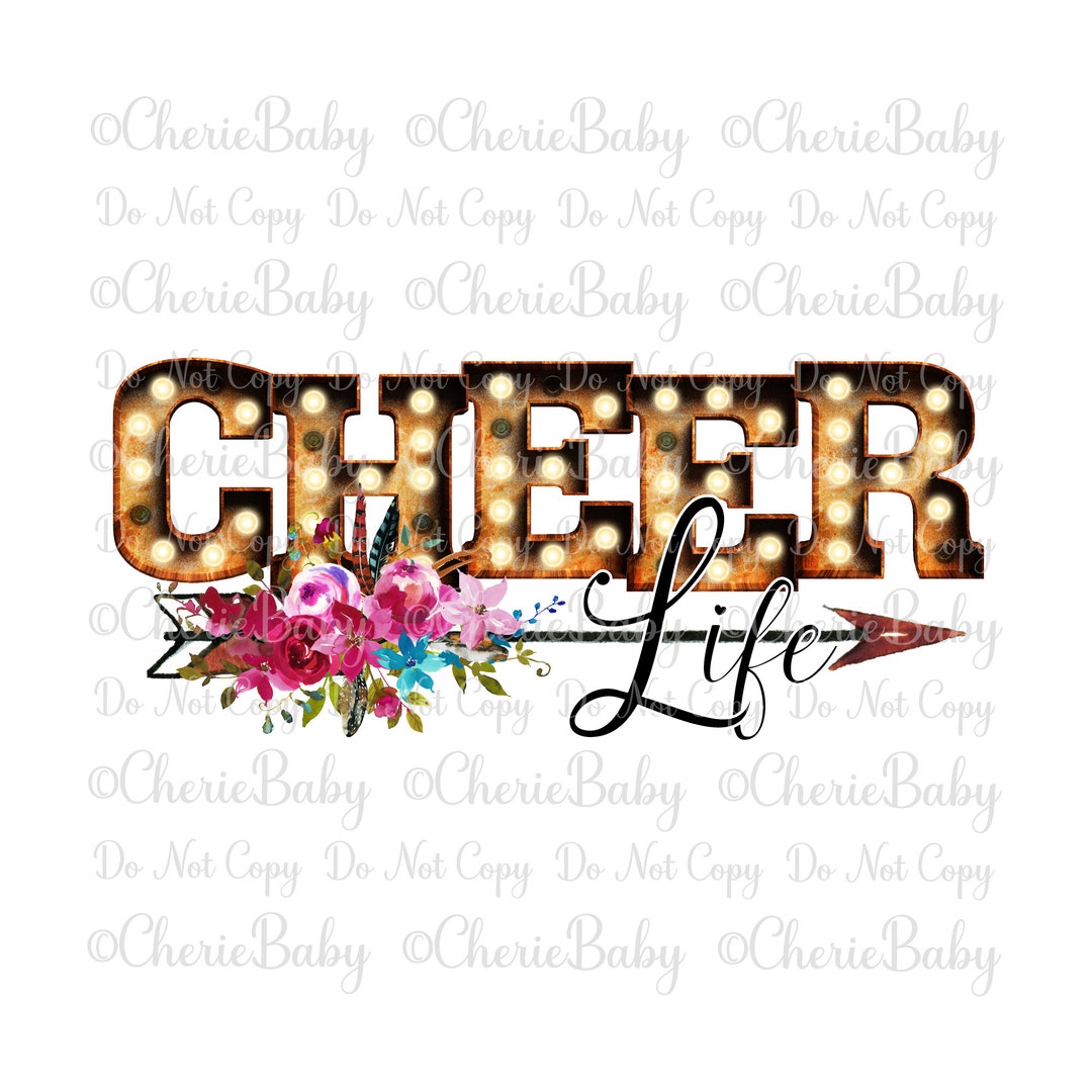 Cheer Life Sublimation Design Printable Png Digital Download Cheer Life ...