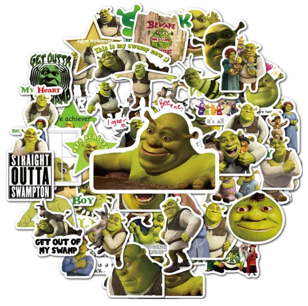 10-50 Sticker Set Swampy Green No Repeats Funny Cartoon Vinyl Decal ...