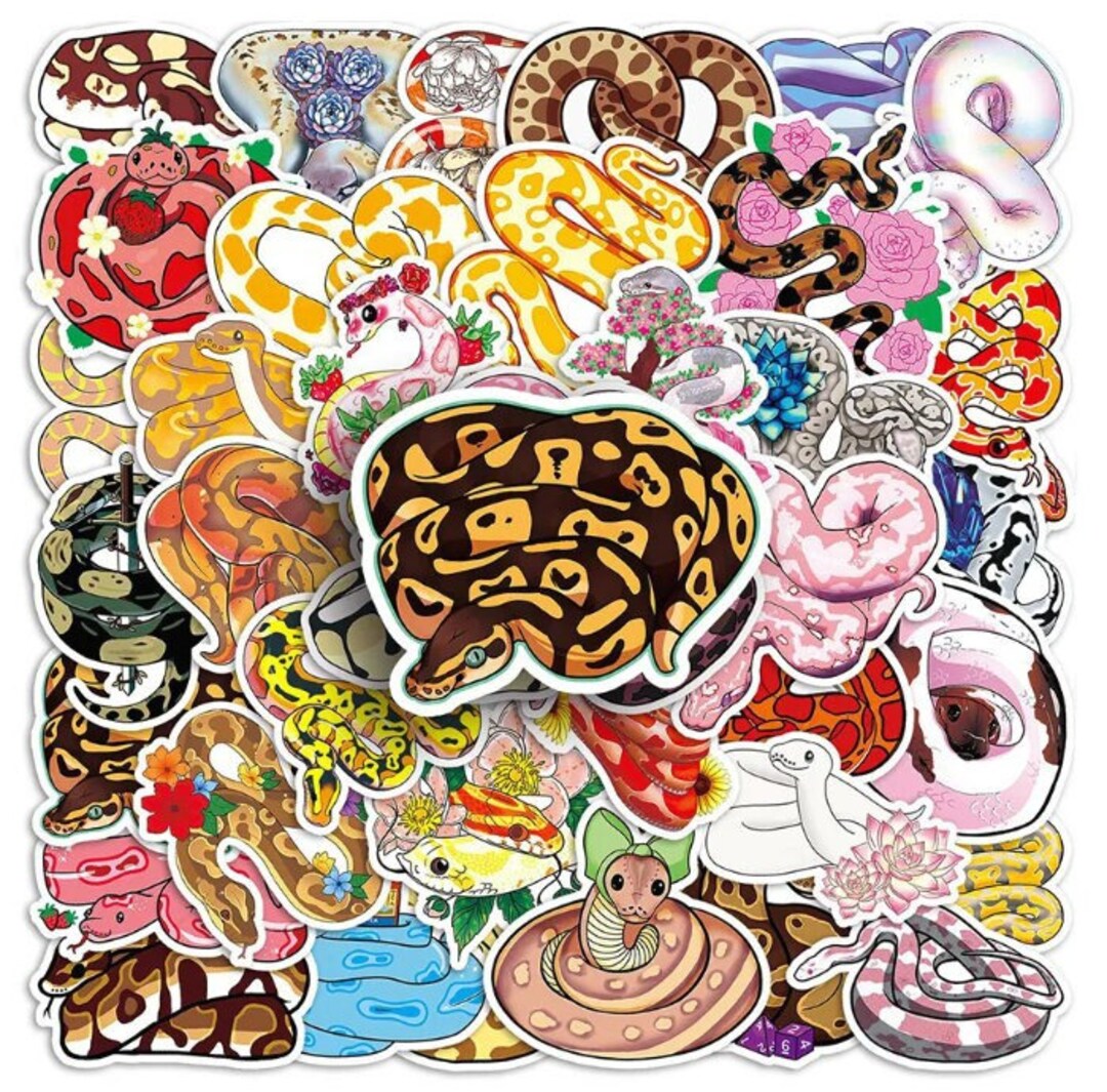 10-50 Sticker Set Ball Python No Repeats Vinyl Decal Pack Waterproof ...