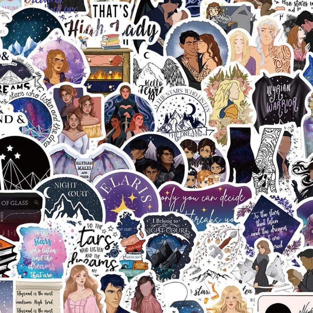 10-50 Sticker Set ACOTAR No Repeats Vinyl Decal Pack Waterproof Feyre ...