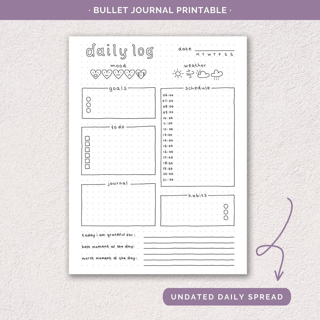 2024 Daily Planner Printable Bullet Journal Printable Daily Planner ...