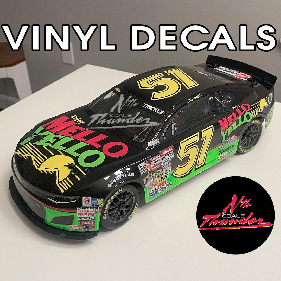 Losi 1:12 DECALS Days of Thunder Cole Trickle Mello Yello #51 NASCAR ...