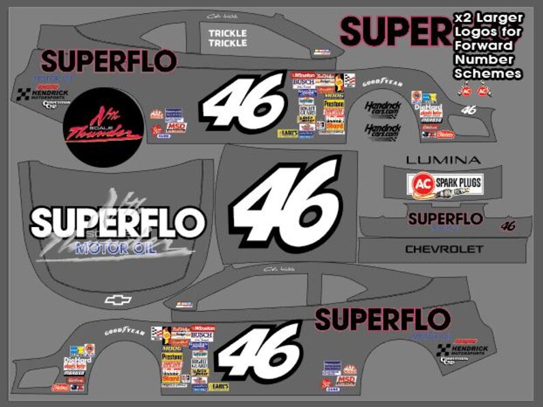 Days of Thunder Losi 1:12 Cole Trickle #46 Superflo Vinyl Decals - Etsy