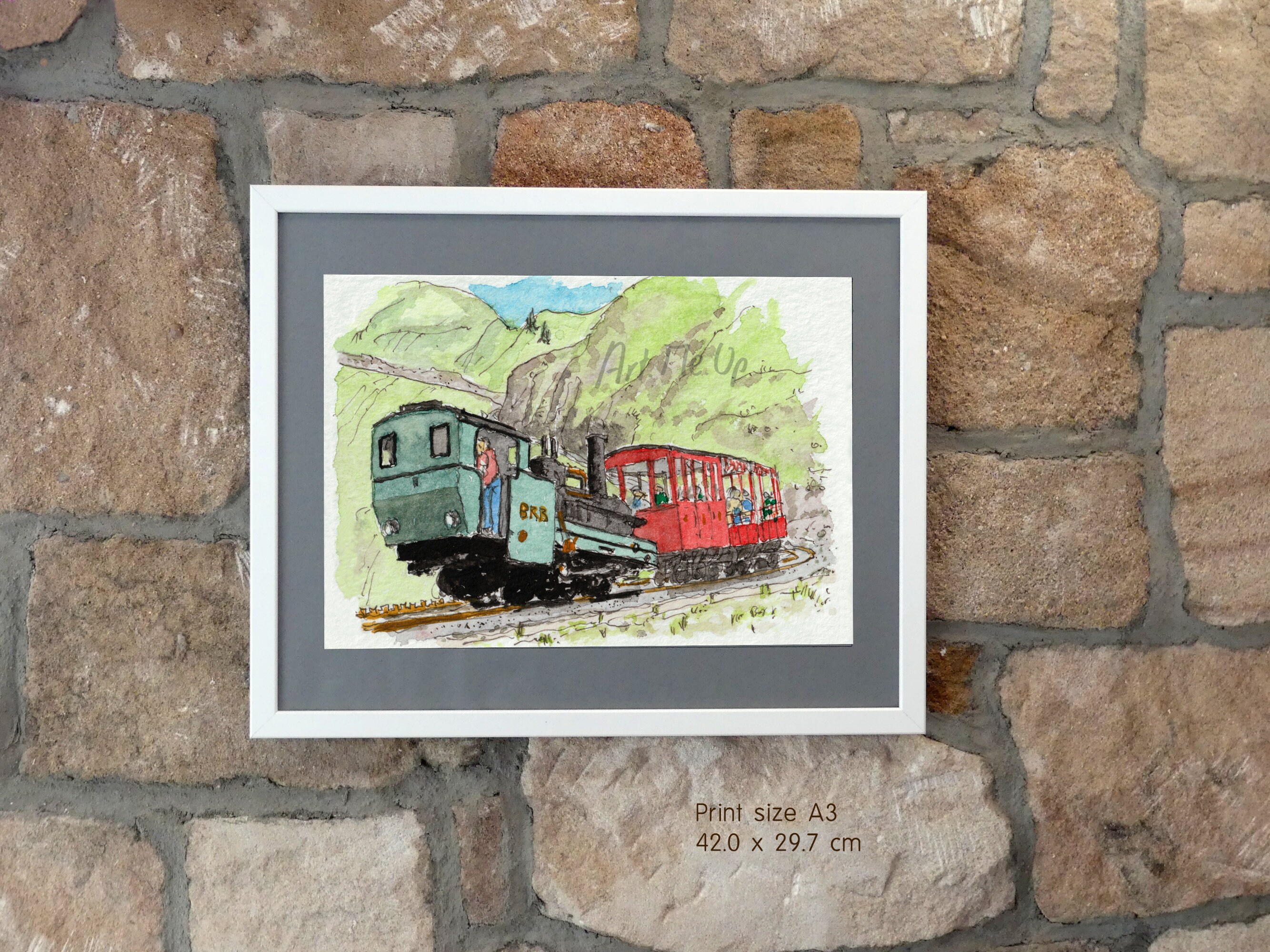 Snowdon Mountain Railway Printable Watercolor Sketch, Ideal as Wall Art ...