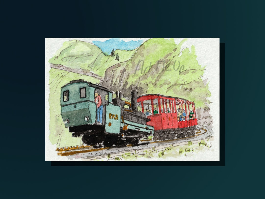 Snowdon Mountain Railway Printable Watercolor Sketch, Ideal as Wall Art ...