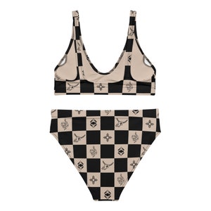Punchy Checkered Western Bikini Set | Black and Tan Southwestern ...