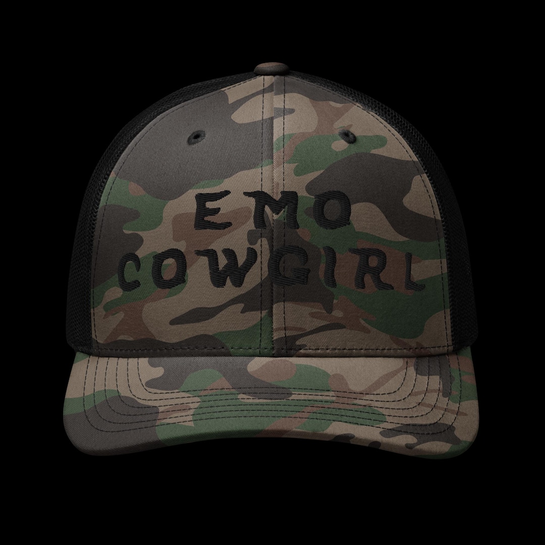 Emo Cowgirl Camo Trucker Hat | Western Grunge Baseball Cap | Country ...