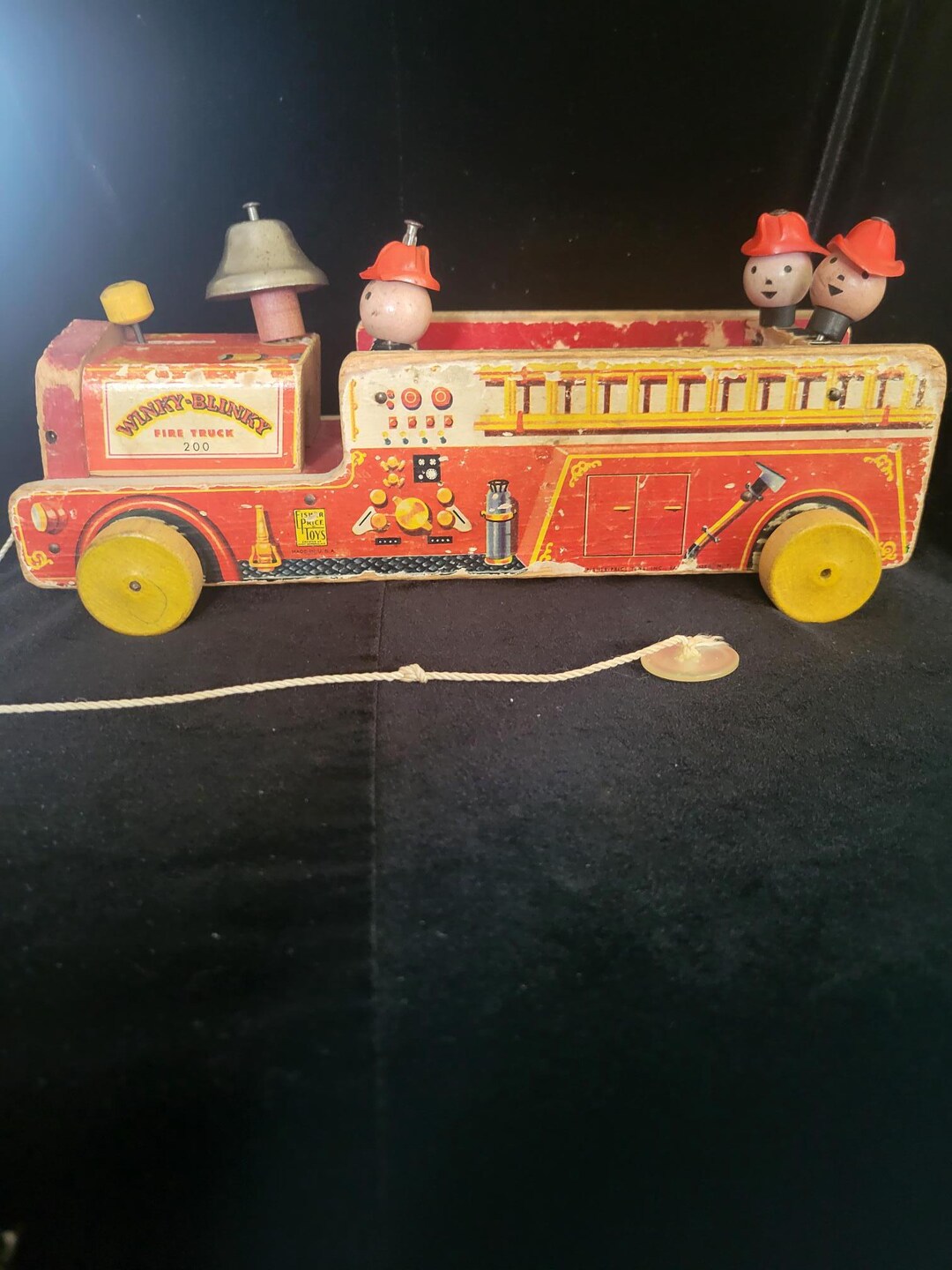 Vintage Toy Firetruck. Winky-blinky Wooden Toy Firetruck. - Etsy