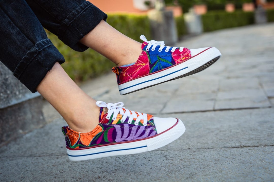 Converse Sneakers With Boho Embroidery. Boho Chic Sports Shoes. Mexican ...