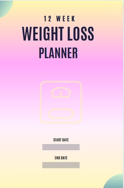 12 Week Weight Loss Planner - Etsy