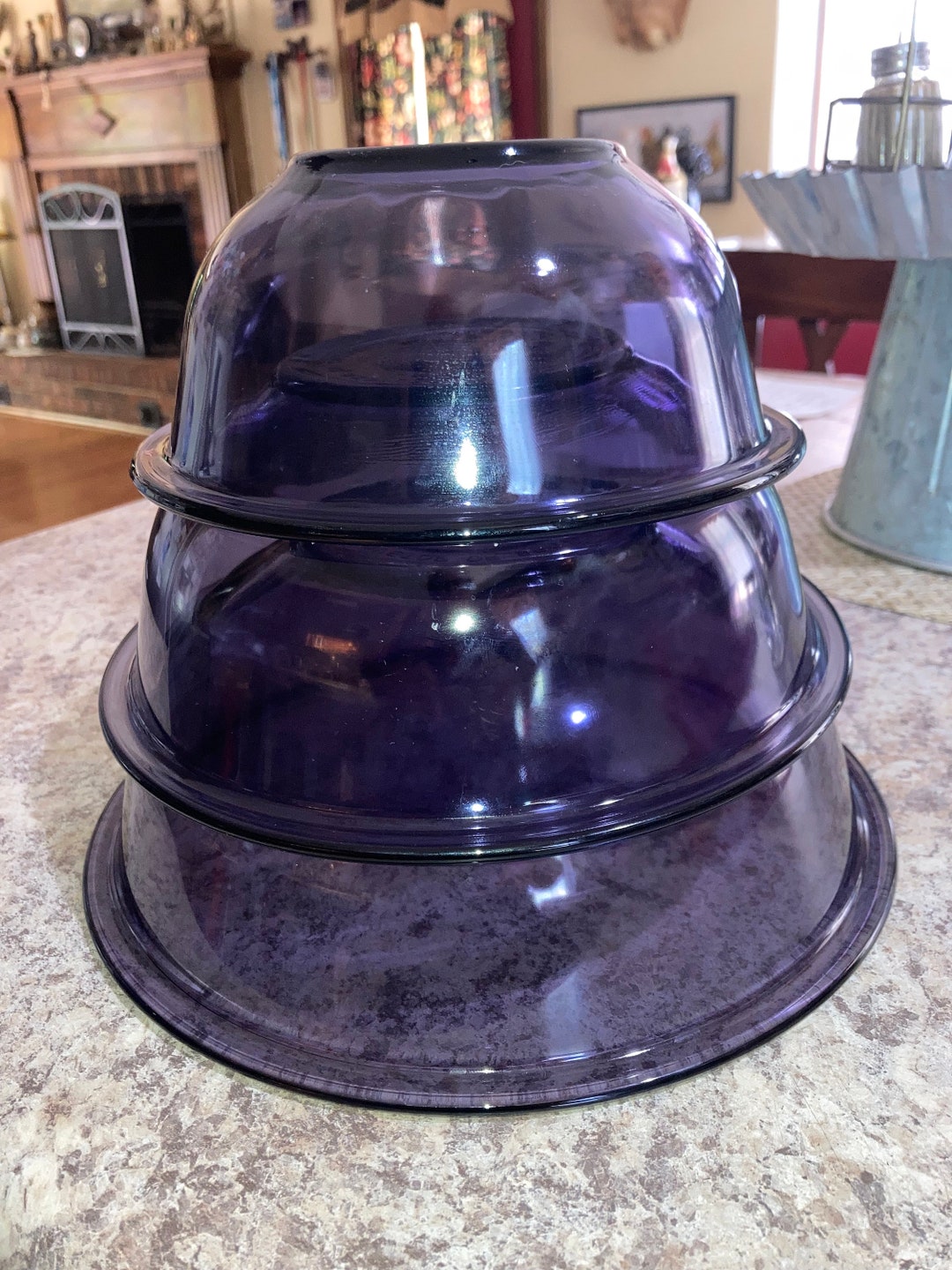 3 nesting Purple Pyrex Mixing Bowls - Etsy