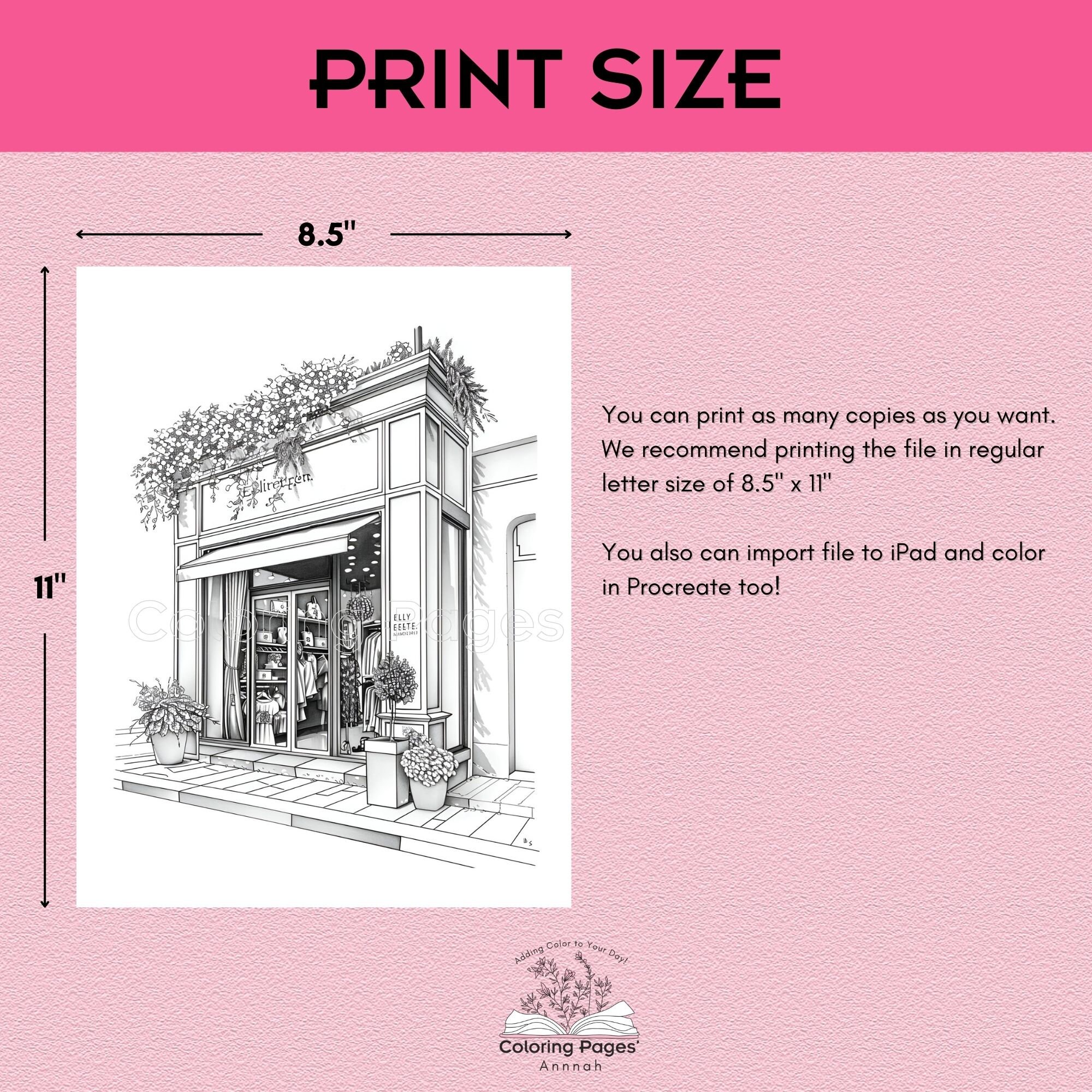 10 Fashion Storefront Coloring Pages for Adults Storefront Coloring ...