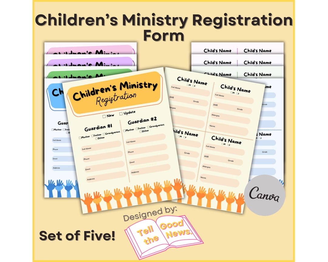 Children's Ministry Registration Form | Church Ministry Flyer | Kid's ...
