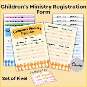 Children's Ministry Registration Form | Church Ministry Flyer | Kid's ...