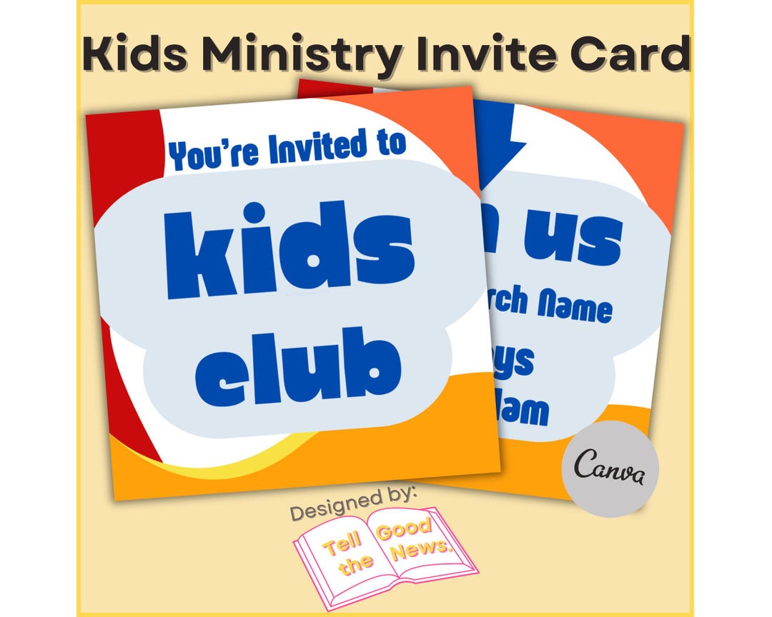 Kids Club Invite Card 4 In. X 4 In. | Kid's Ministry, Children's ...