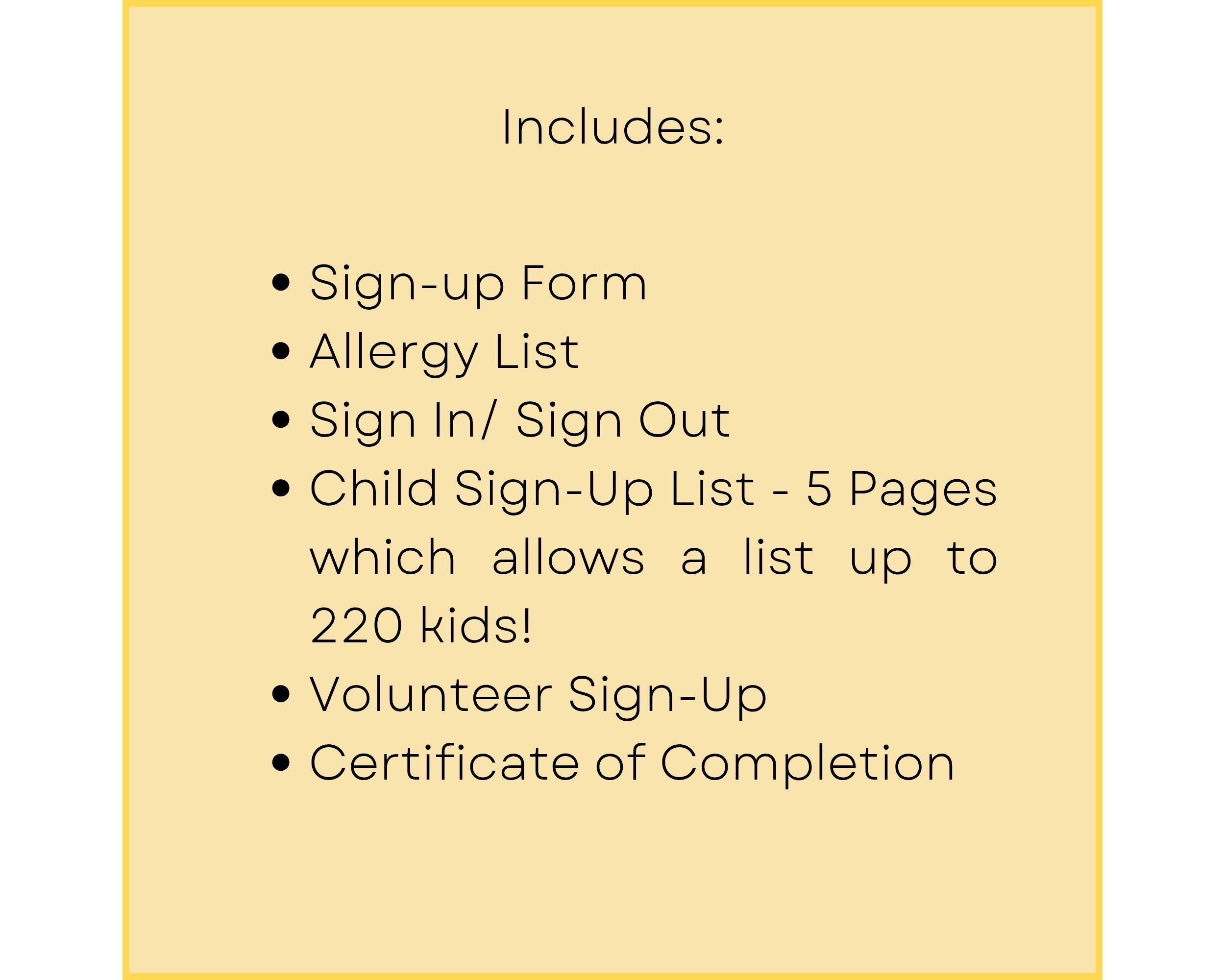 Vacation Bible School Forms Bundle of 10 | VBS Sign-up Registration ...