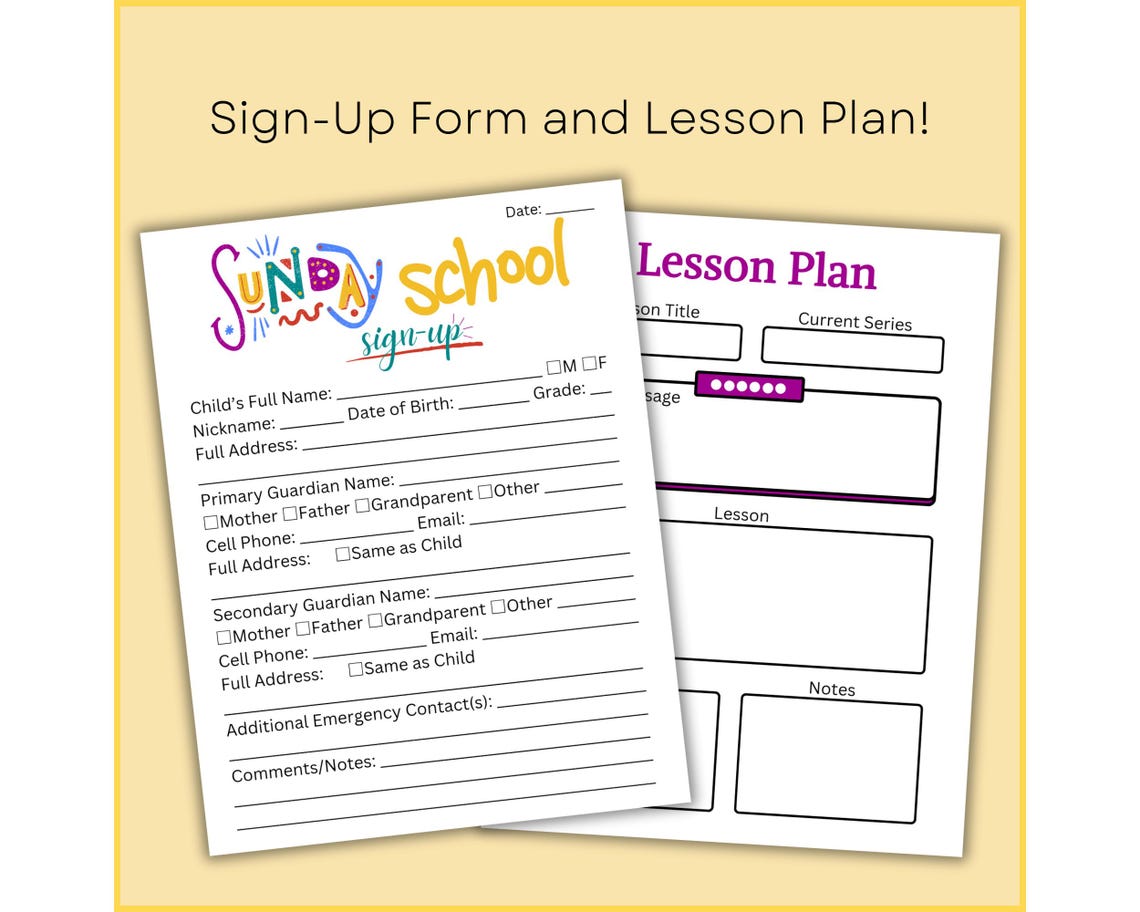 Sunday School Administration Forms MEGA Bundle for Church Ministry ...