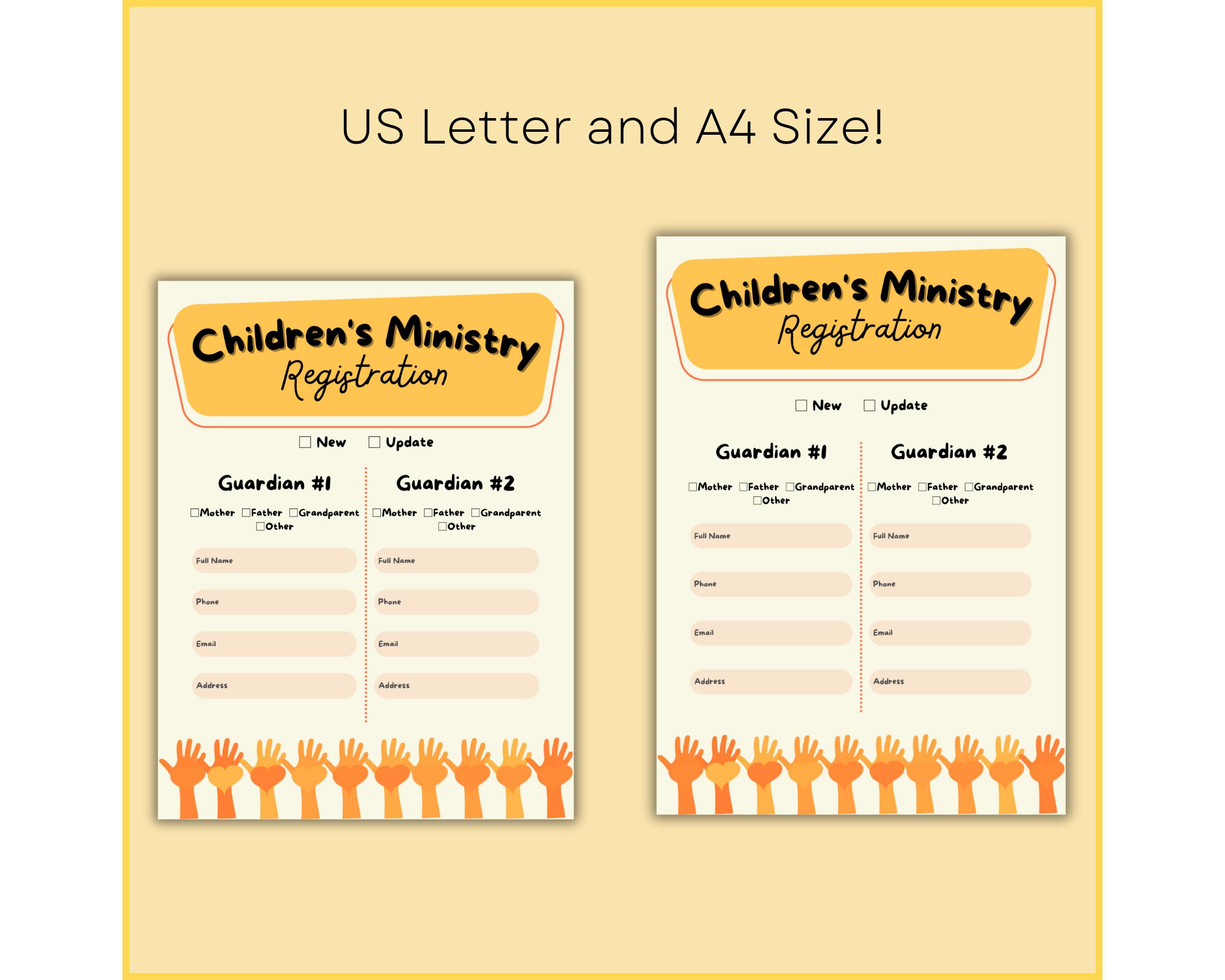 Children's Ministry Registration Form | Church Ministry Flyer | Kids ...