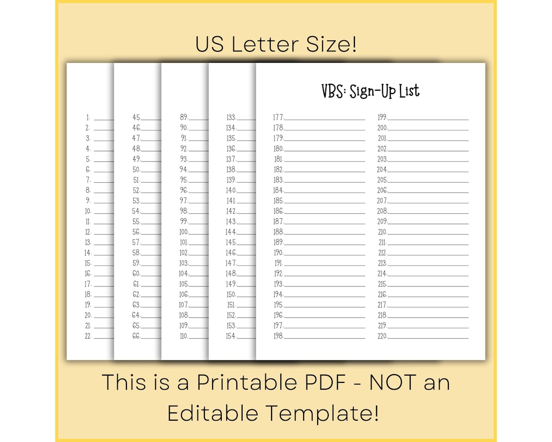 Vacation Bible School Forms Bundle of 10 | VBS Sign-up Registration ...