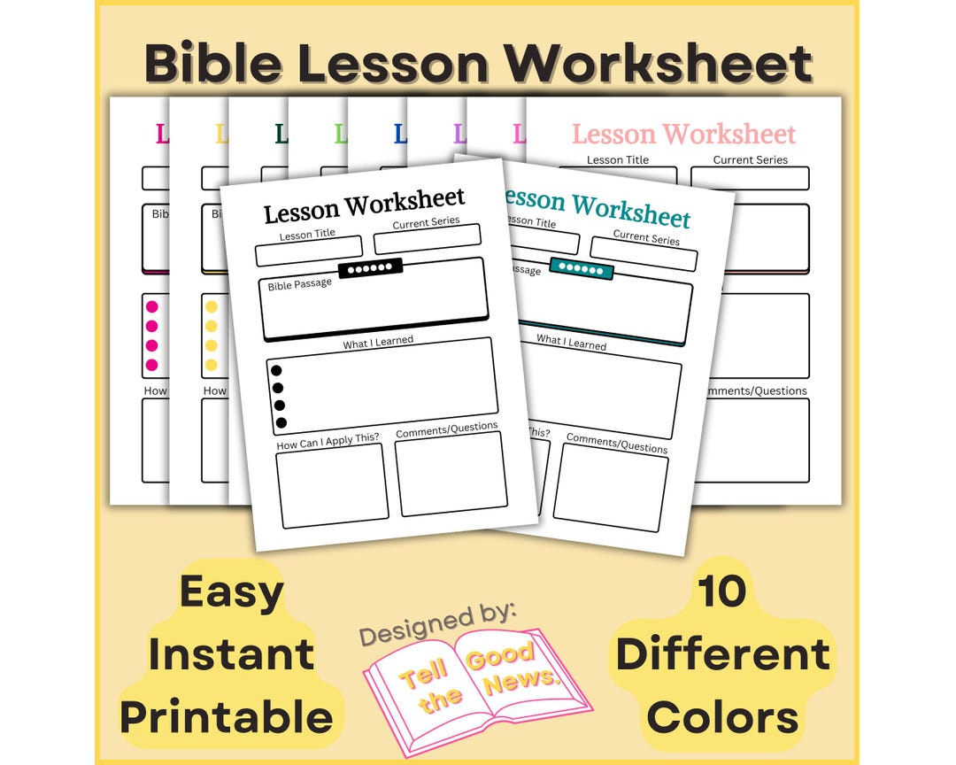 Bible Lesson Worksheet BUNDLE | Sunday School, Homeschool, Christian ...