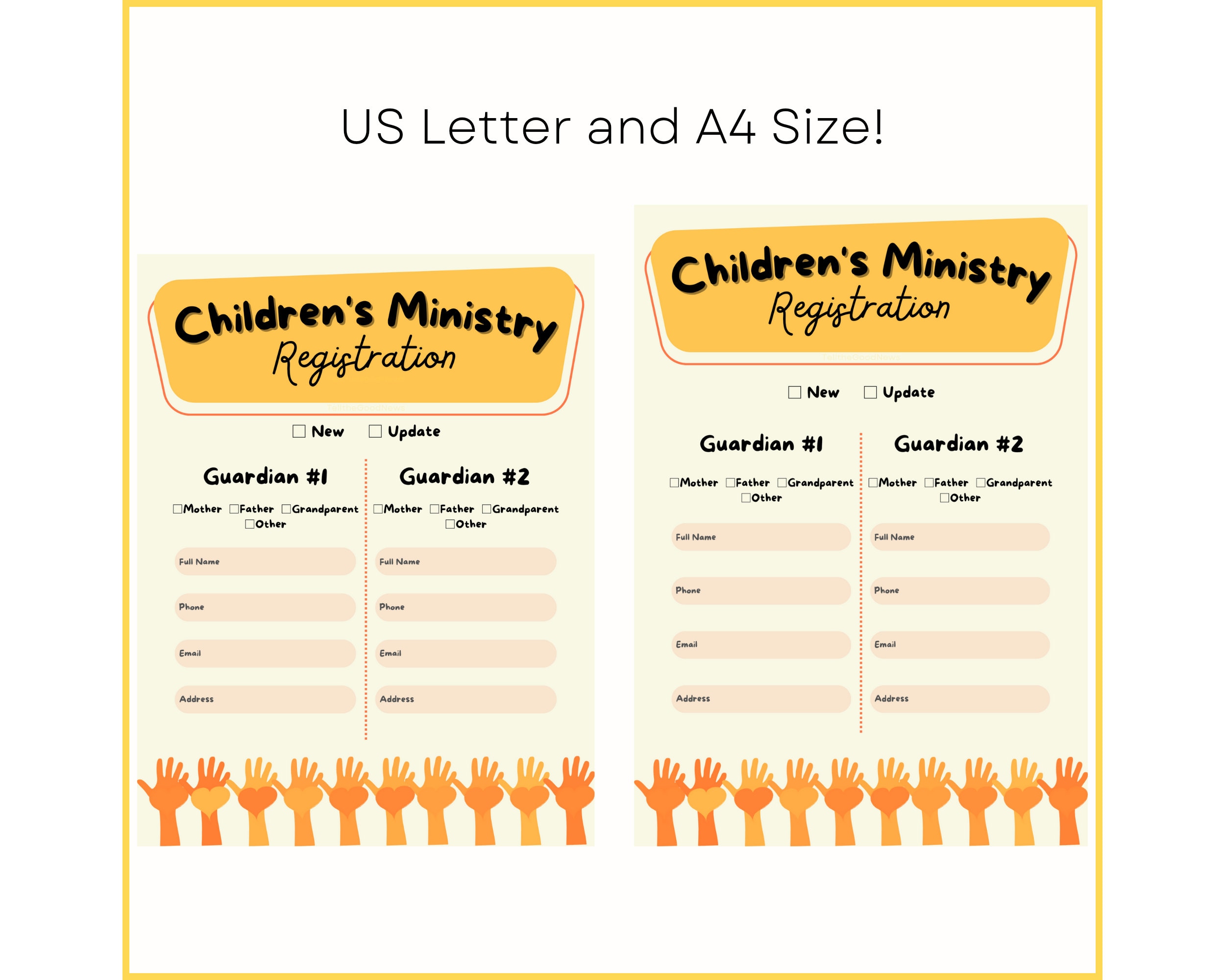 Children's Ministry Registration Form, Editable Church Ministry Flyer ...