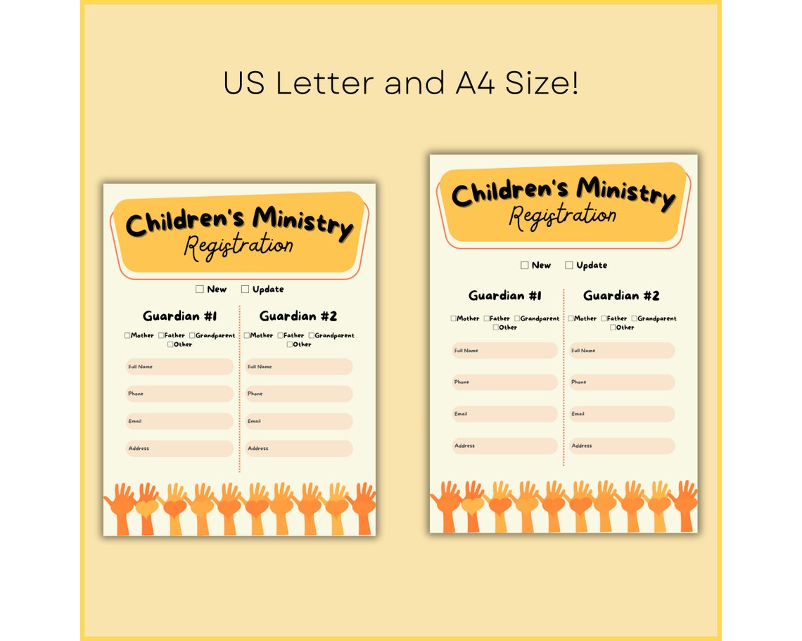 Children's Ministry Registration Form | Church Ministry Flyer | Kid's ...