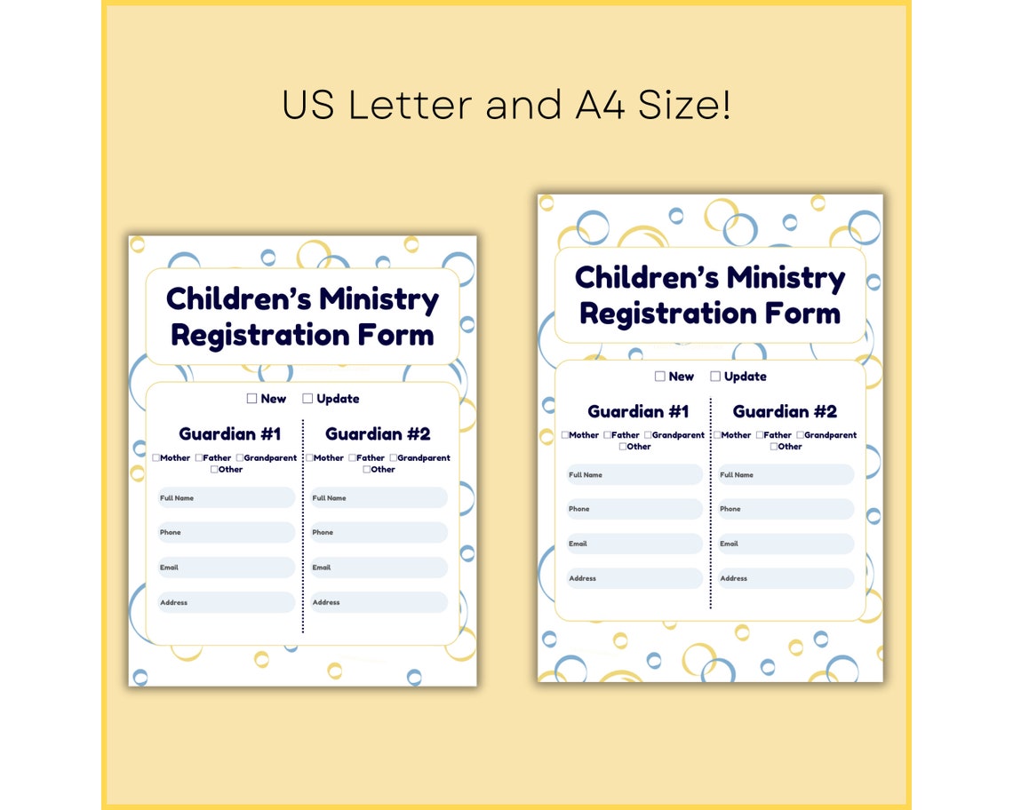 Children's Ministry Registration Form | Church Ministry Flyer | Kids ...