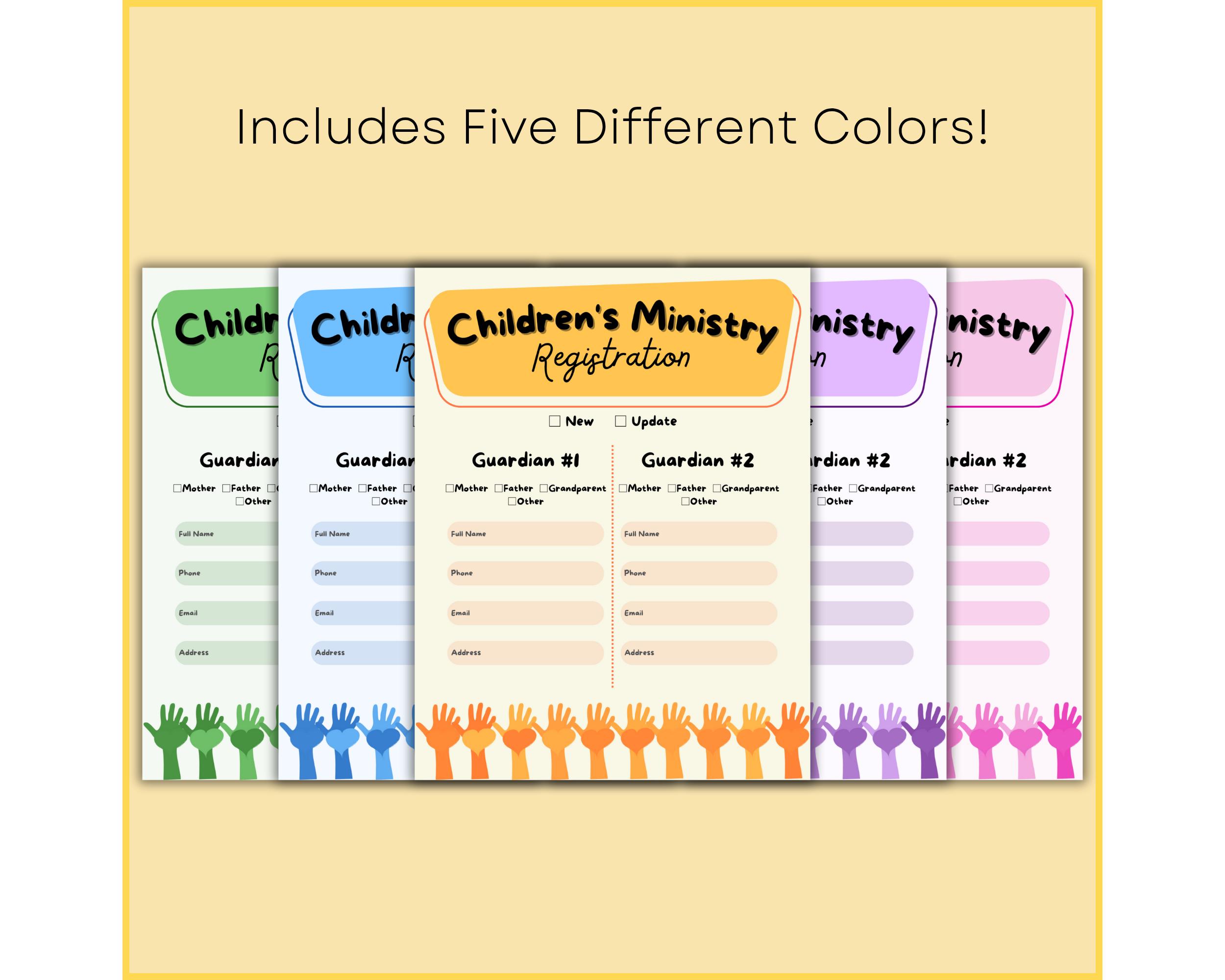 Children's Ministry Registration Form | Church Ministry Flyer | Kids ...