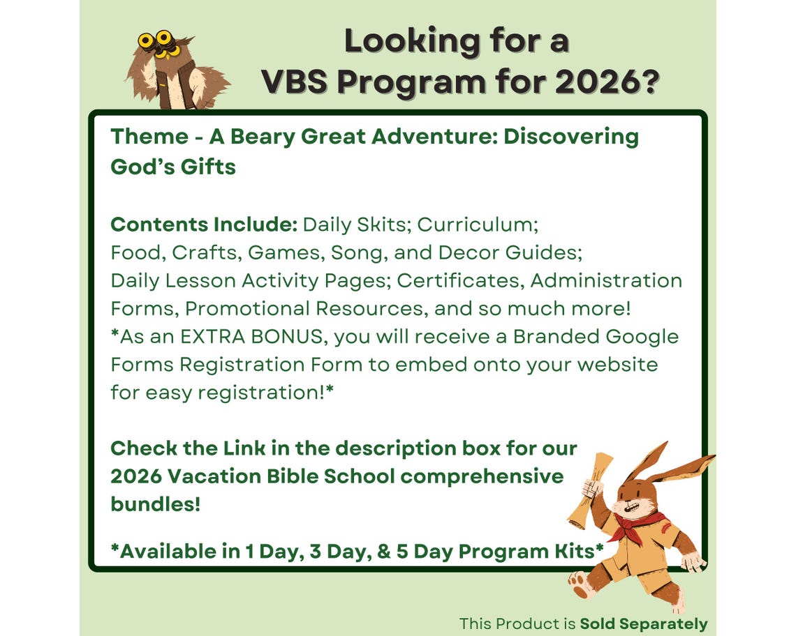 Vacation Bible School Forms Bundle of 10 | VBS Sign-up Registration ...