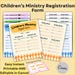 Children's Ministry Registration Form | Church Ministry Flyer | Kids ...