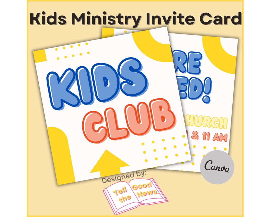 Kids Club Invite Card | Kid's Ministry, Children's Ministry | Church ...