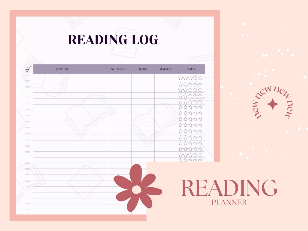 Reading Planner - Reading Tracker - Book Challenge Sheet - Book Tracker ...