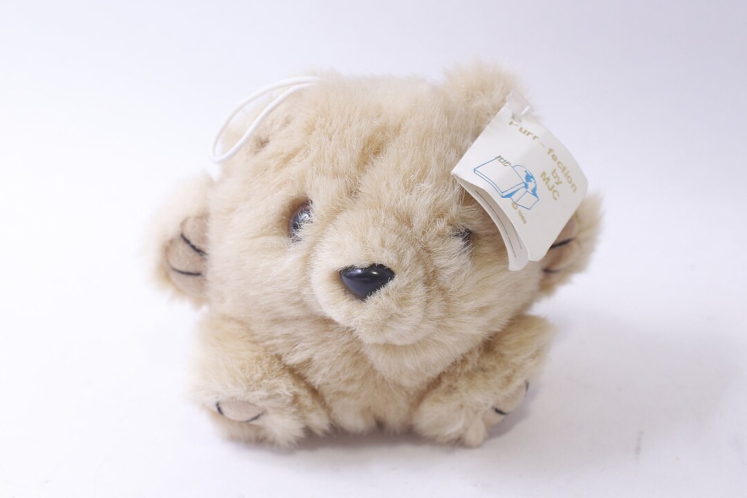 Cute Beige Teddy Bear, Soft Hanging Toy, Purr-fection by MJC, 1988 ...