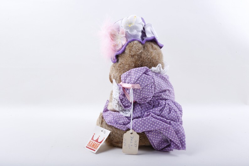 Kamar, Rare, Prototype, Sample, Dressed Bear, Purple Dress, Hat, No ...