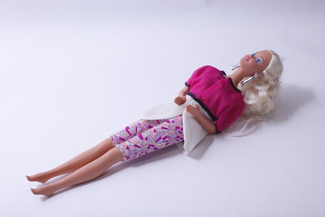 Mattel, Barbie, Doll, Bent Arms, Poseable, Pink White Costume, Shoe ...