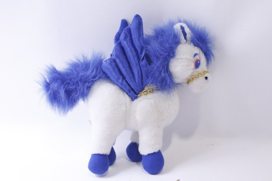 White-blue Plush Pegasus, Soft Toy, Classic Toy Co, Fantasy, Stuffed ...