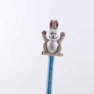 White Rabbit Pencil Topper Papel 90s Blue Pencil Pencil Top Love Bunny ...