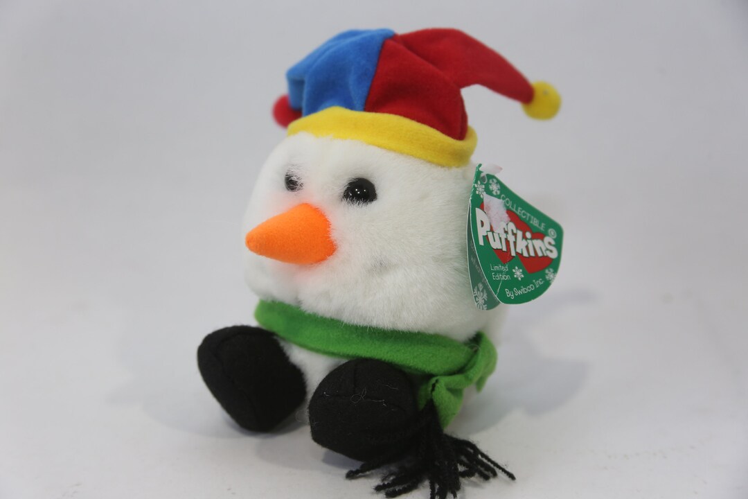 Puffkins, Swibco Blizzard, Plush Snowman, White, Holiday, 1994, Stuffed ...