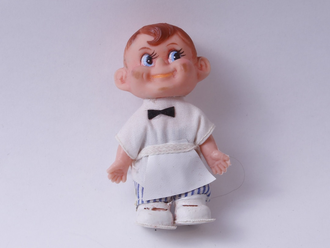 Kewpie Style, Doll, Waiter, Dressed, Baby, White Shirt, Apron, Tie Bow ...