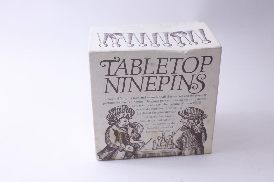 Tabletop Ninepins, Game Set, Colonial Williamsburg Fndn, Wooden Balls ...
