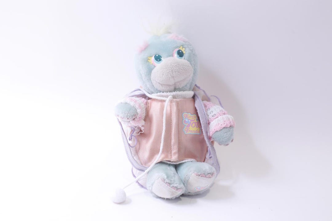 Vintage Mattel Turtle Tots Trista Plush Toy Purple Removable Shell ...