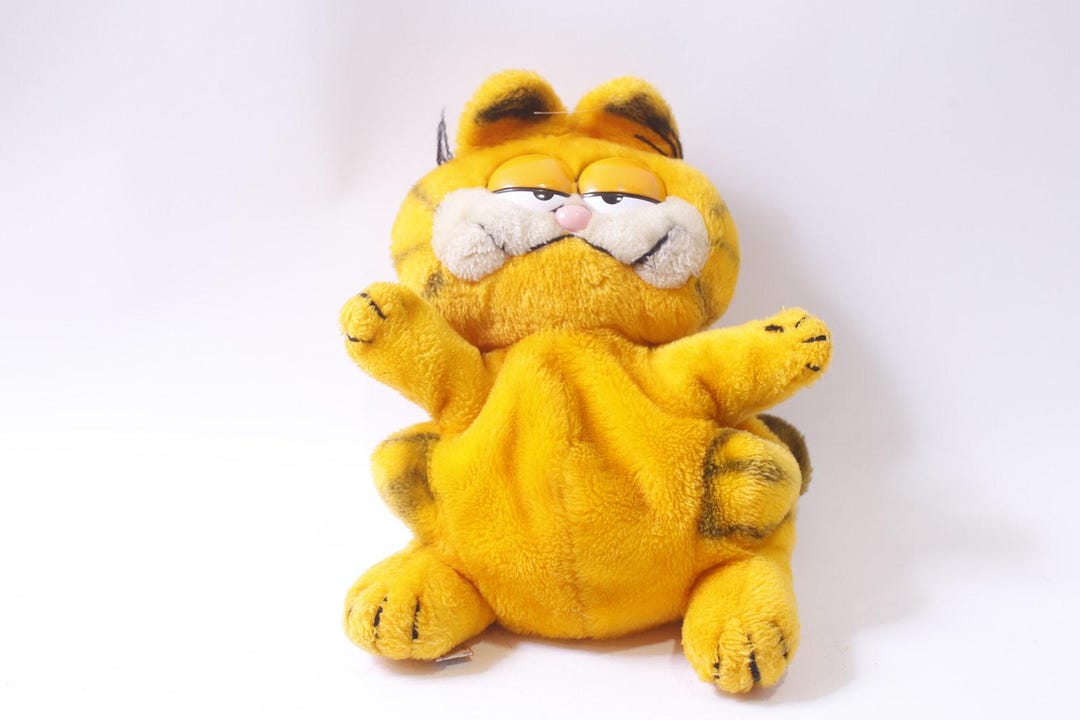 1981, Garfield Puppet, Dakin, Medium Plush, Vintage, Soft, Toy, Stuffed Animal, , 250202-WH 103 ...